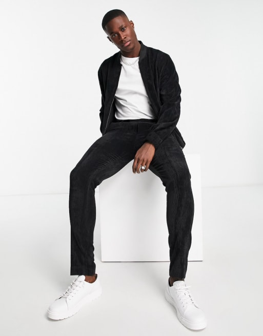ASOS DESIGN smart skinny set in black corduroy | ASOS