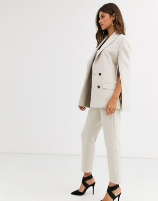 ASOS DESIGN split sleeve suit in stone | ASOS