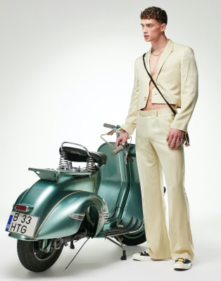 ASOS DESIGN suit in butter yellow satin | ASOS