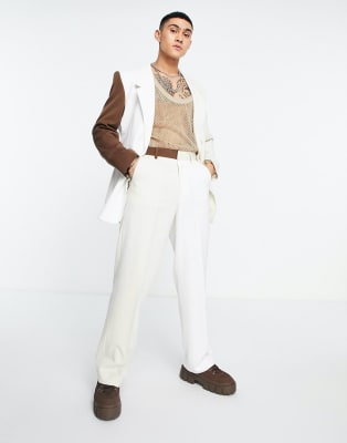 ASOS DESIGN suit in neutral colourblock | ASOS