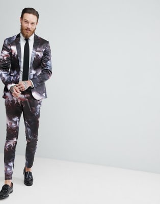ASOS DESIGN – Superenger Anzug in aus Satin mit Engel-Print | ASOS