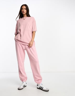 ASOS DESIGN sweat co-ord in washed pink | ASOS