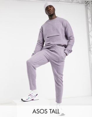 ASOS DESIGN Tall snazzy oversized tracksuit in boiled wool look texture ...
