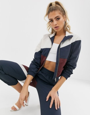 ASOS DESIGN Tracksuit in navy colour block | ASOS