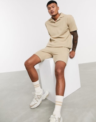 ASOS DESIGN two-piece in beige pique | ASOS