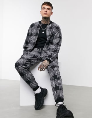ASOS DESIGN two-piece in check in gray | ASOS