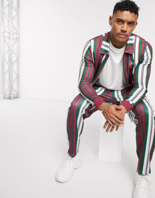 ASOS DESIGN two-piece in multi stripe with embroidery | ASOS