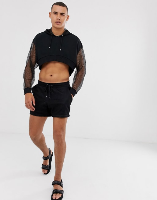 ASOS DESIGN two-piece with mesh in black | ASOS