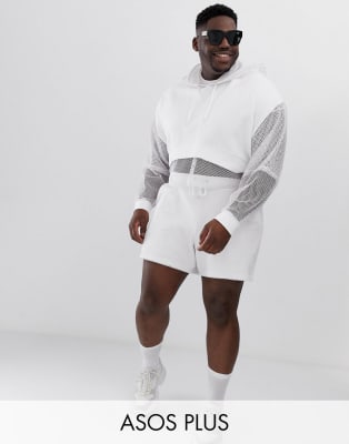 ASOS DESIGN two-piece with mesh in white | ASOS