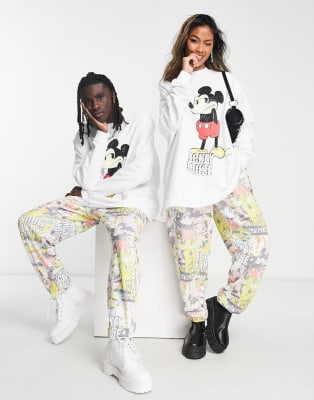 ASOS DESIGN - Uniseks co-ord set met Disney Mickey Mouse-print in multi ...
