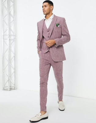 ASOS DESIGN Wedding - Costume ultra ajusté effet hachuré - Rouille | ASOS
