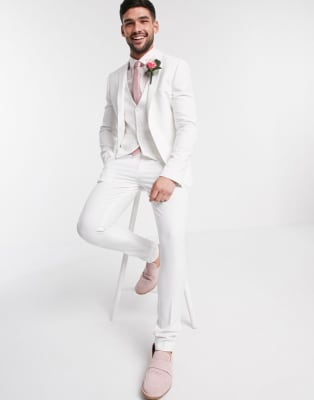 ASOS DESIGN wedding super skinny suit in white | ASOS