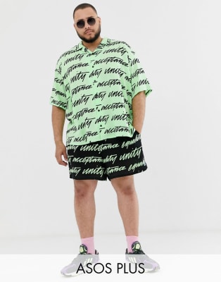 ASOS Design x glaad& Plus - Ensemble avec chemise et short à imprimé ...