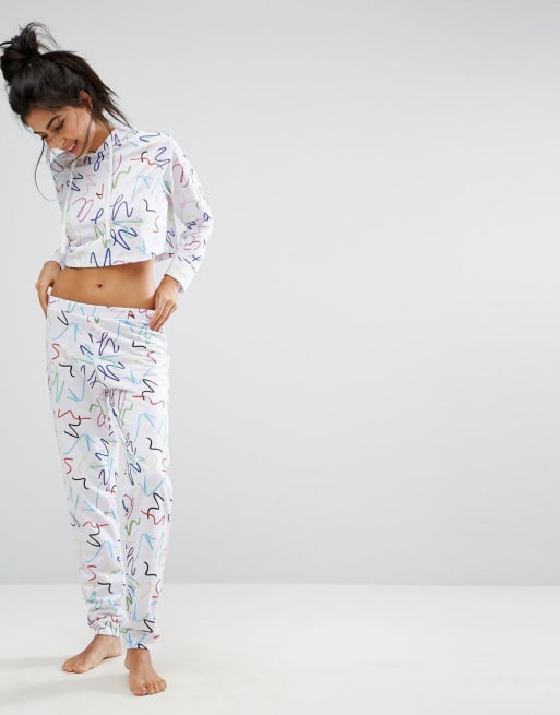 Asos Lounge Set Mit Gekürztem Kapuzenpullover Und Jogginghose Mit