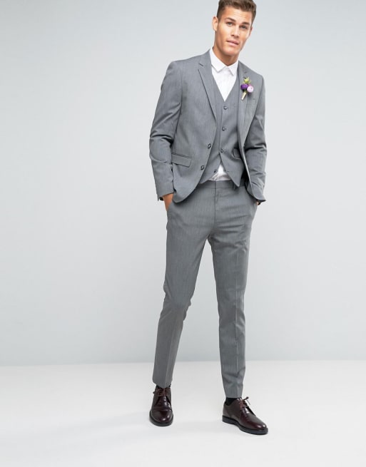 ASOS Slim Suit with Stretch in Mid Gray | ASOS