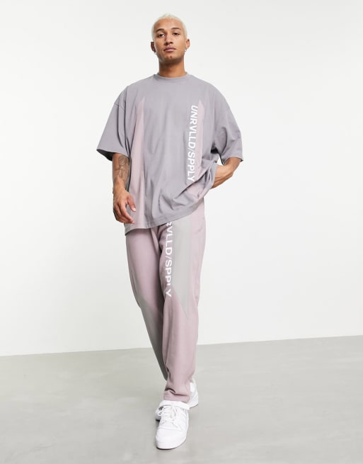 Asos Unrvlld Spply With Logo Print And Nylon Panels Asos