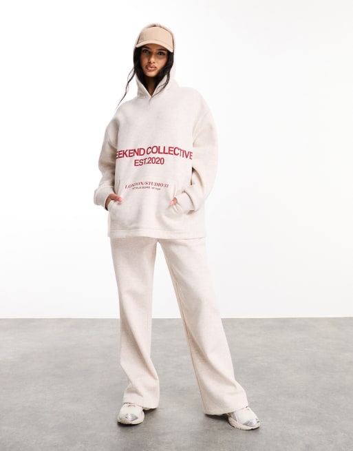 ASOS - Weekend Collective - Ensemble pantalon de jogging oversize et sweat à capuche avec logo ...