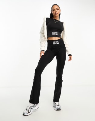 ASOS Weekend Collective seamless flares and top in black | ASOS