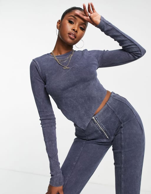 ASYOU trackie set in acid wash black | ASOS