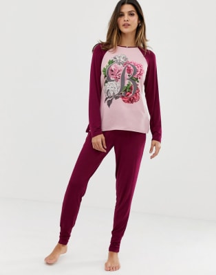 B By Ted Baker Palace Gardens floral print long sleeve pyjama set | ASOS