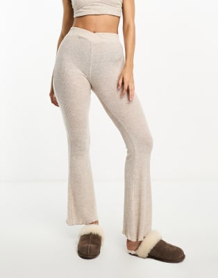 Boux Avenue Leila ribbed lounge set in beige | ASOS