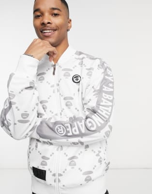 Chándal blanco con estampado integral a tono del logo King Kong de AAPE ...