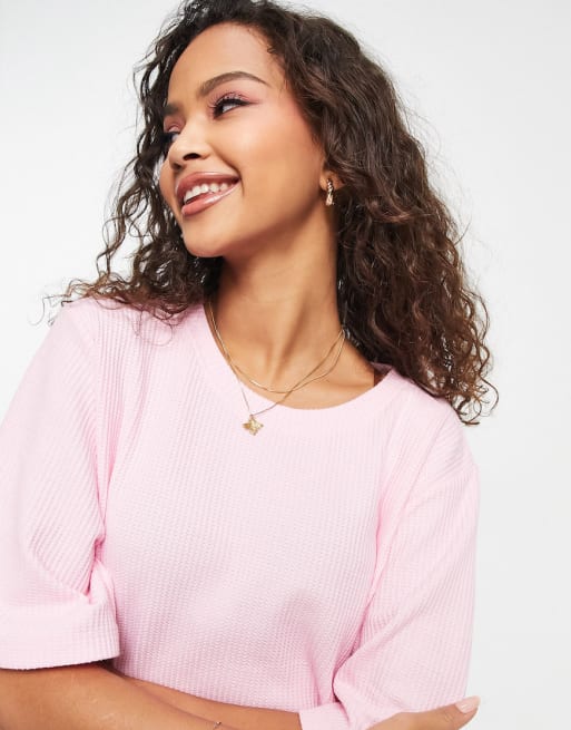 Charlie Holiday waffle set in pink | ASOS