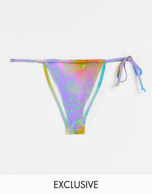 COLLUSION bikini top & bottoms neon floral print | ASOS