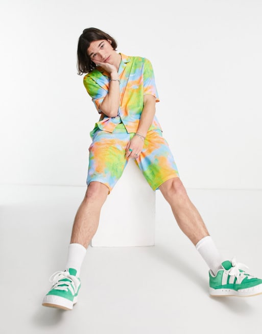 COLLUSION - Mesh co-ord set met overhemd en short met print | ASOS