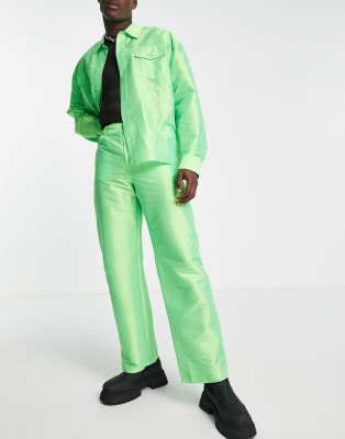 COLLUSION shacket & pants set in green | ASOS