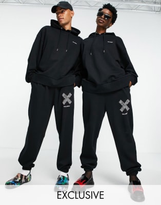 COLLUSION x EXIST LOUDLY Unisex oversized hoodie, t-shirt & sweatpants set with print | ASOS