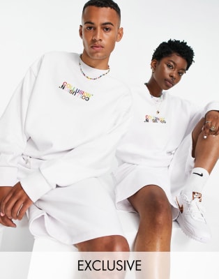 COLLUSION x EXIST LOUDLY Unisex – Shorts, Sweatshirt und T-Shirt mit Print in Weiß | ASOS