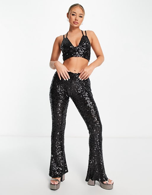 Conjunto negro de lentejuelas de ASYOU | ASOS Conjunto negro de lentejuelas de ASYOU | ASOS