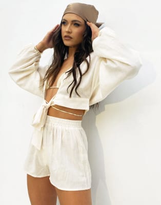 Conjunto playero color crema exclusivo de South Beach x Natalya Wright ...