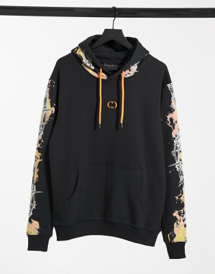 Criminal Damage tracksuit set with barb wire flame print in black | ASOS