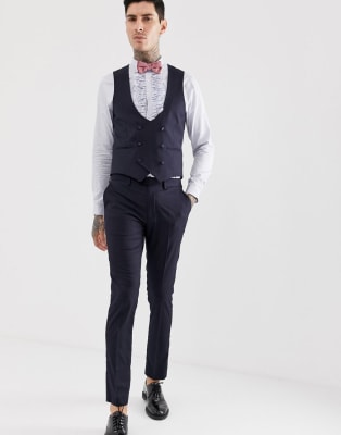 Devils Advocate Navy Skinny Fit Tuxedo Suit | ASOS