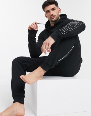 Diesel side logo tracksuit set in black | ASOS