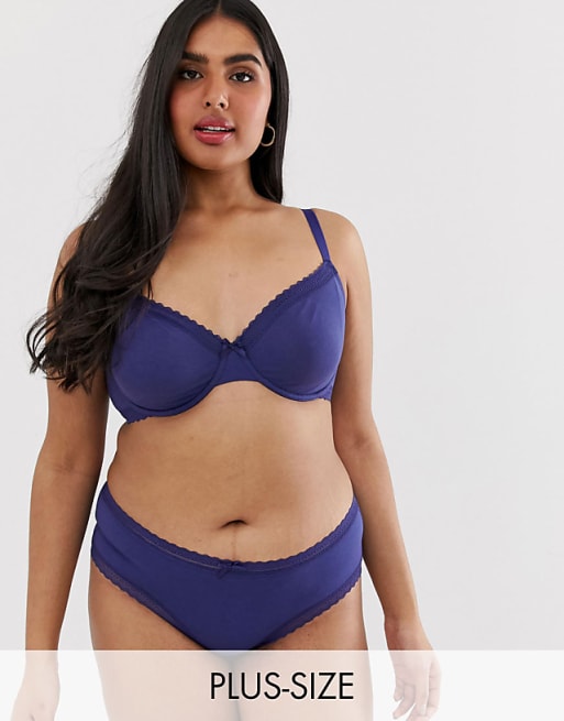 Dorina Plus Size Lila 2 pack cotton bra & hipsters set in white and ... Dorina Plus Size Lila 2 pack cotton bra & hipsters set in white and ...