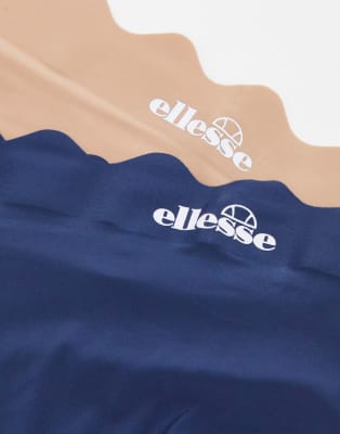 Ellesse bonded 2 pack scalloped set in brown and navy | ASOS