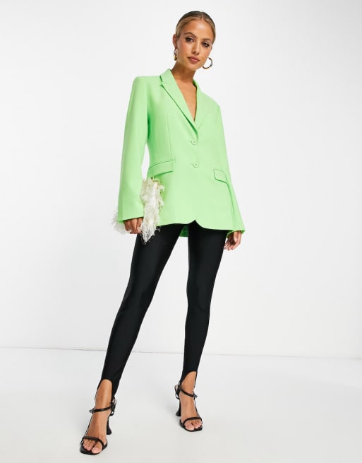 French Connection blazer and trousers in lime green co-ord | ASOS