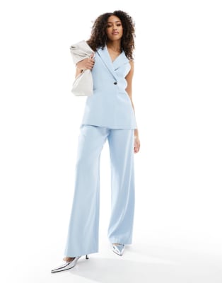 French Connection tailored top and trouser co-ord in sky blue | ASOS