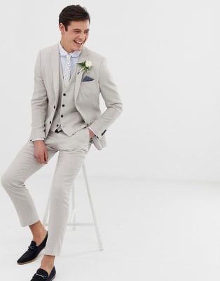 French Connection wedding slim fit plain linen suit | ASOS