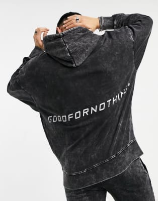 Good For Nothing logo set in acid wash gray | ASOS