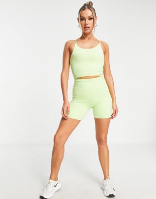 Gym King Core 365 legging shorts in citrus green with matching set | ASOS