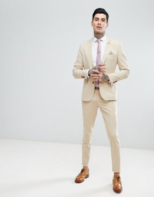 Harry Brown Biscuit Stretch Skinny Fit Suit Beige | ASOS