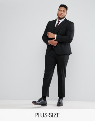 Harry Brown PLUS Plain Stretch Slim Suit Black | ASOS