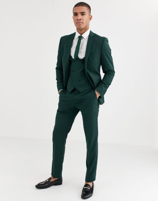 Harry Brown skinny fit stretch plain suit in green | ASOS