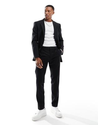 HUGO henry slim fit suit jacket and trouser in black | ASOS