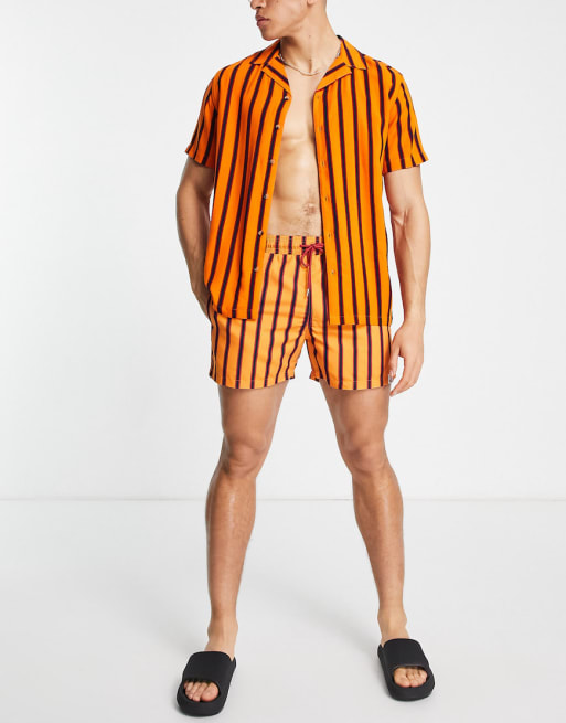 Hunky Trunks beach set in orange stripe | ASOS