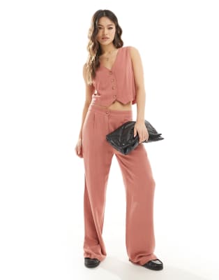 In The Style - Ensemble pantalon et veston ajusté - Corail brûlé | ASOS